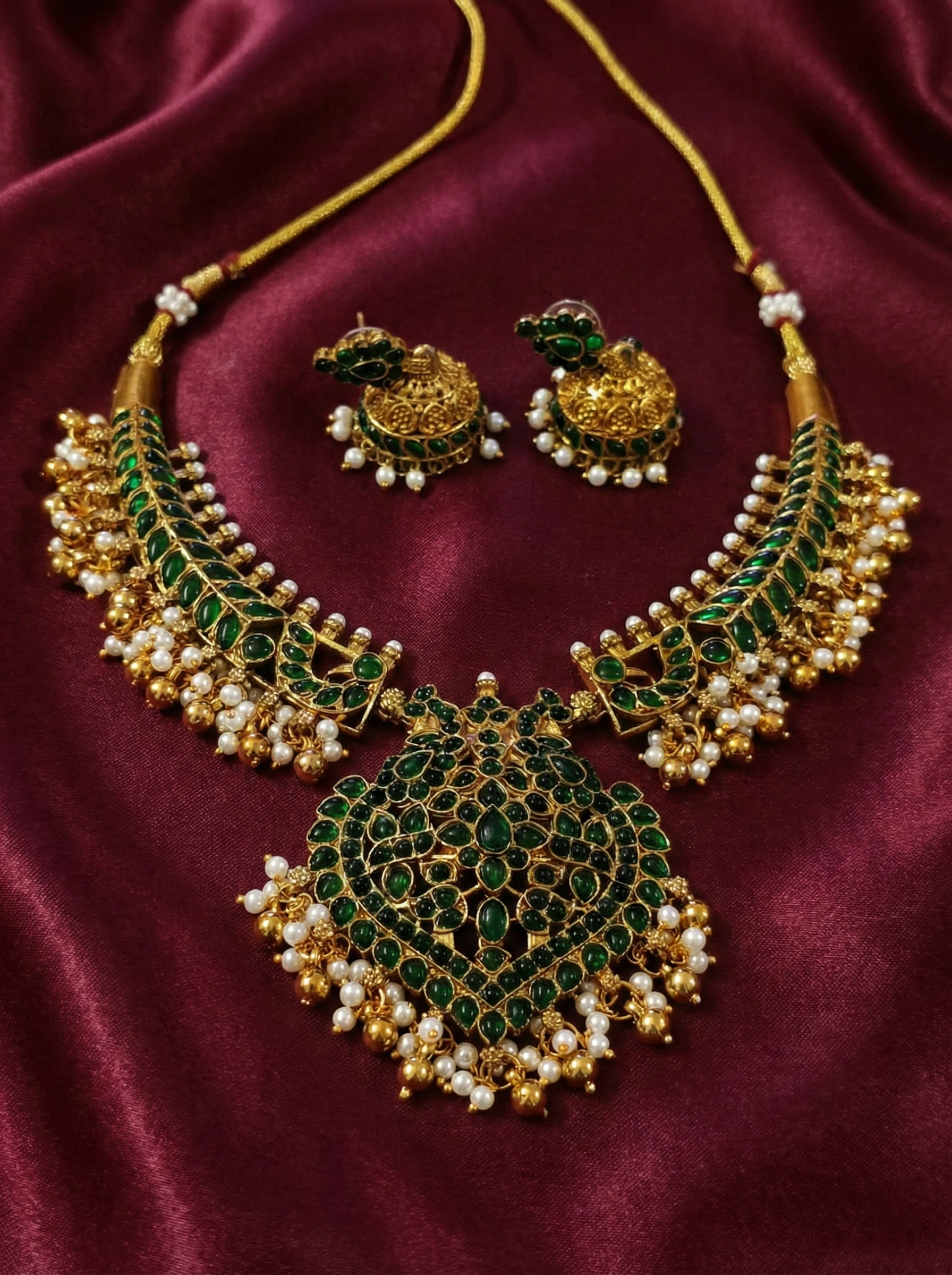 Non Idol Kemp Stone Necklace Set – Paradise Jewllery